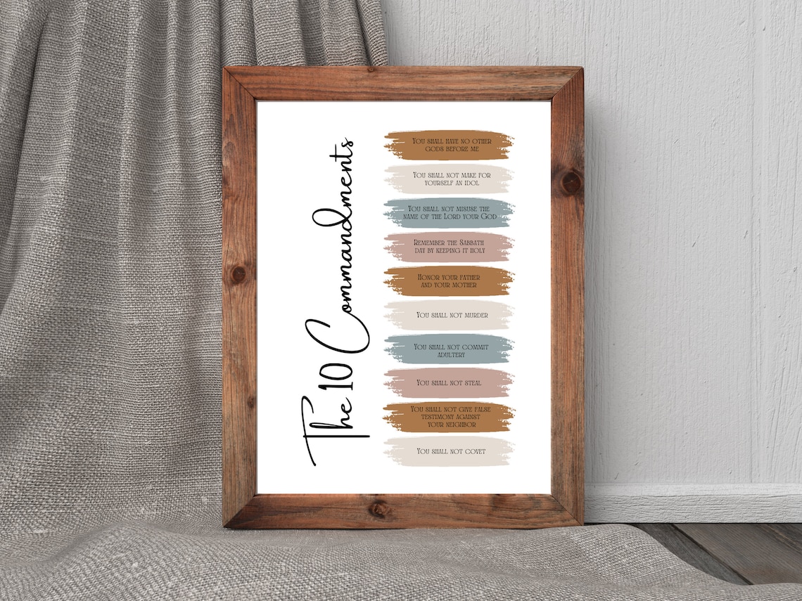 The 10 Commandments. Christian Wall Art. Christian Decor. - Etsy