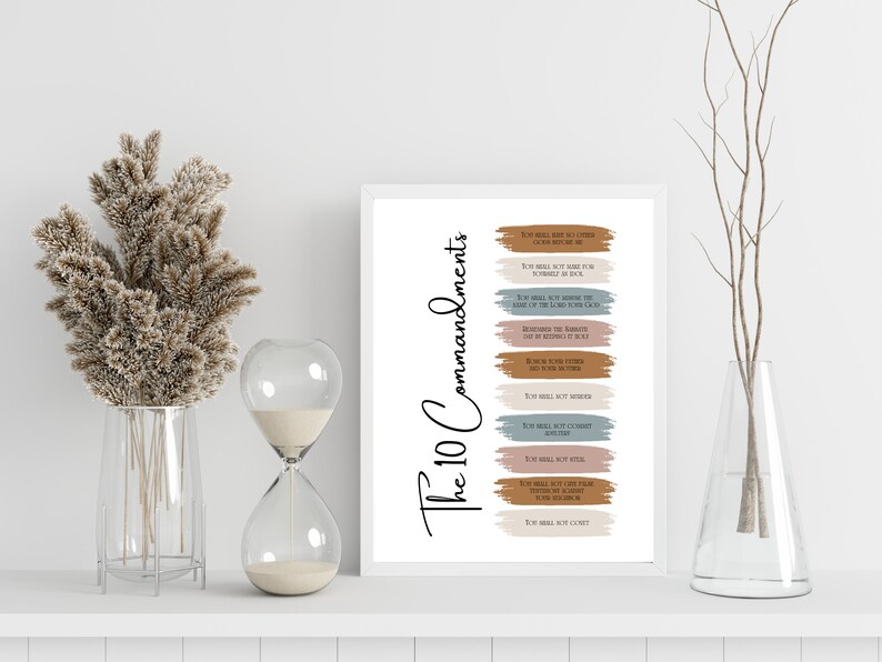 The 10 Commandments. Christian Wall Art. Christian Decor. - Etsy