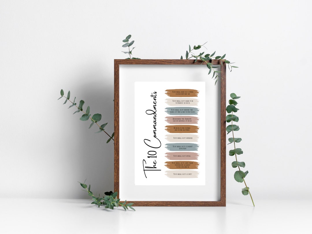 The 10 Commandments. Christian Wall Art. Christian Decor. - Etsy