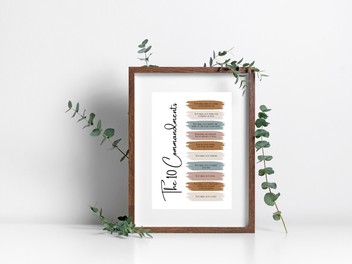 The 10 Commandments. Christian Wall Art. Christian Decor. - Etsy