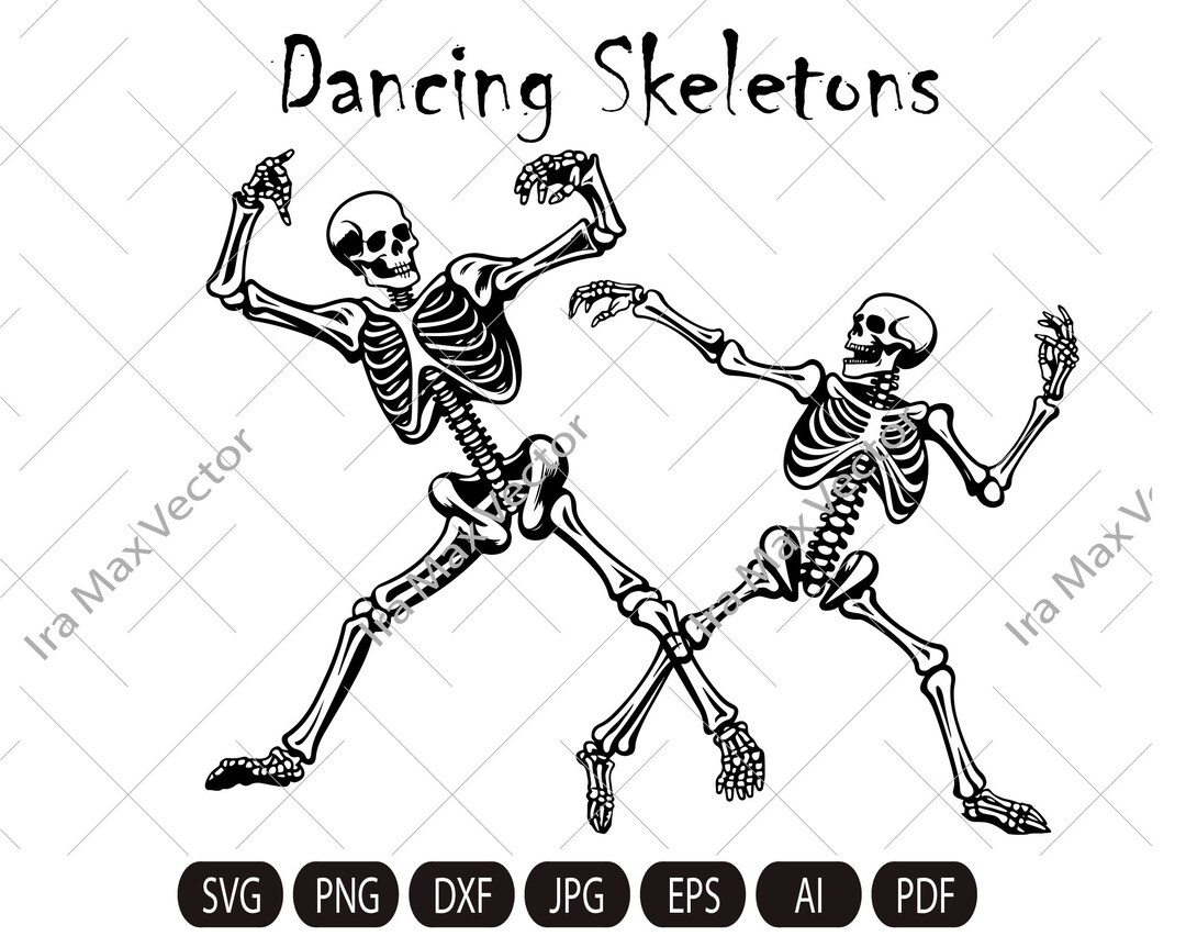 Skeleton Svg, Dancing Skeleton Svg, Halloween Skeleton Svg, Skeleton ...