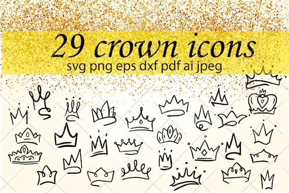 Crown Svg/ Png / Eps/ Dxf/ Tiara Svg / Crown Vector/ Crown - Etsy