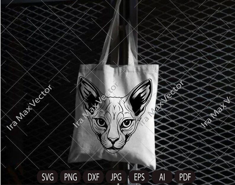 Sphinx Cat Face SVG: Silhouette Design File (digital Download) - Etsy