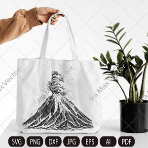 Volcano SVG, Erupting Volcano SVG, Lava SVG, Volcano Clipart, Volcano ...