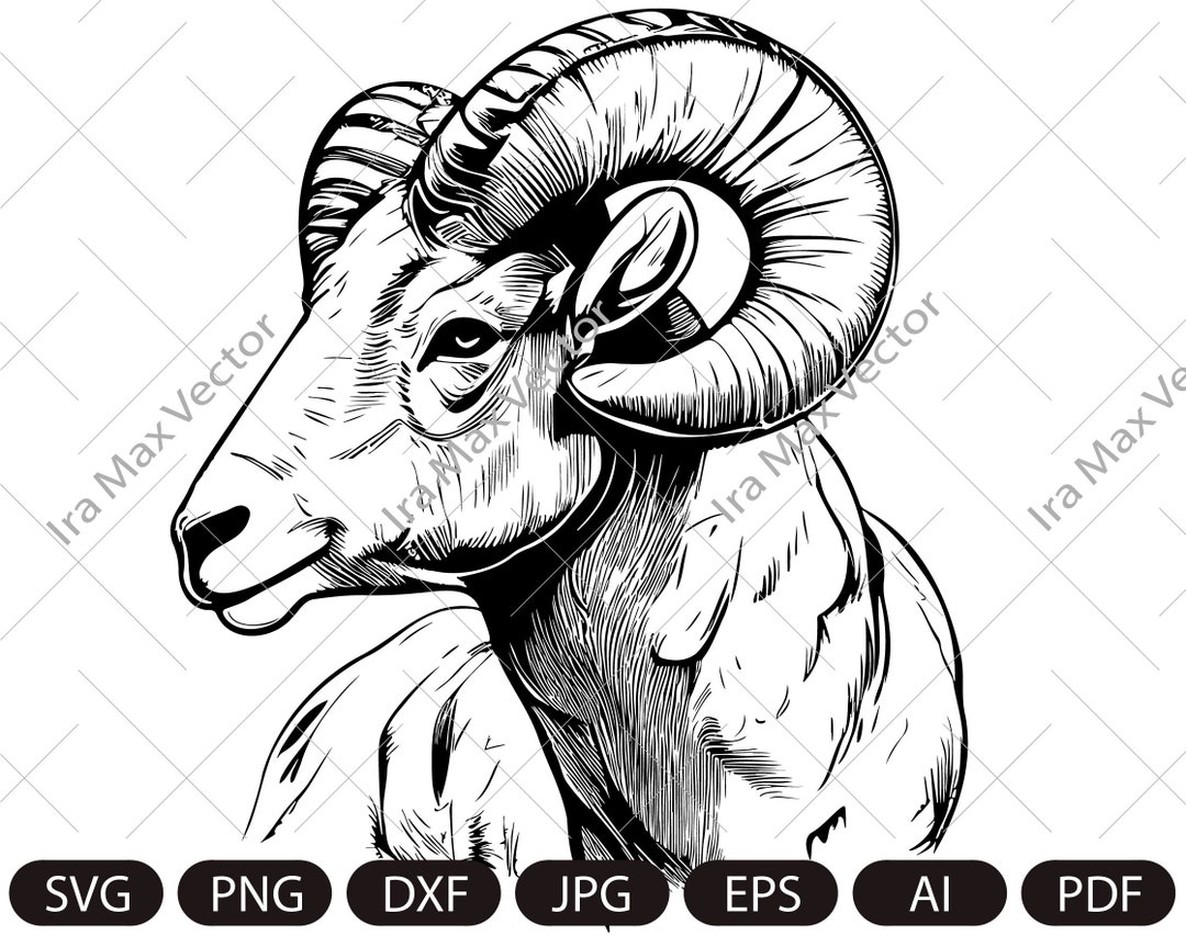 Ram Mascot Svg/ram Head Svg /ram Face /sheep Animal/farm Animal/aries ...