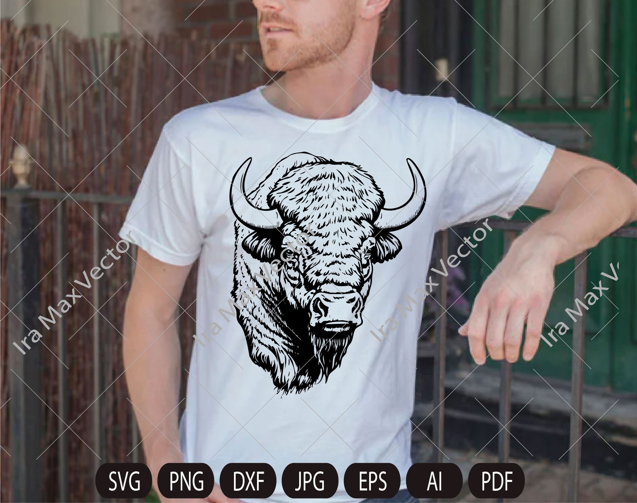 Buffalo Head , Bison Svg, Buffalo Svg ,buffalo Face Svg, Buffalo Cut ...