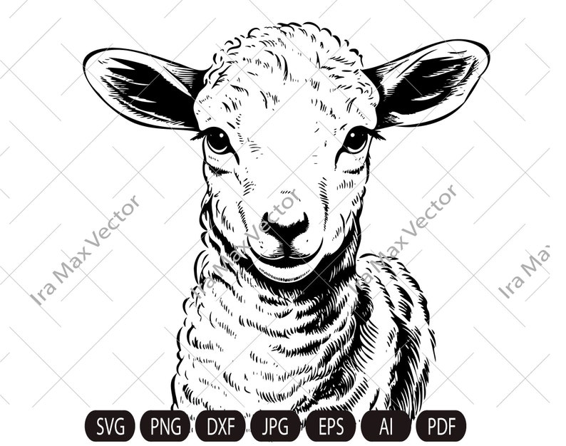 Lamb Svg, Lamb Head Svg, Lamb Face ,sheep Svg, Cute Farm Animal ...