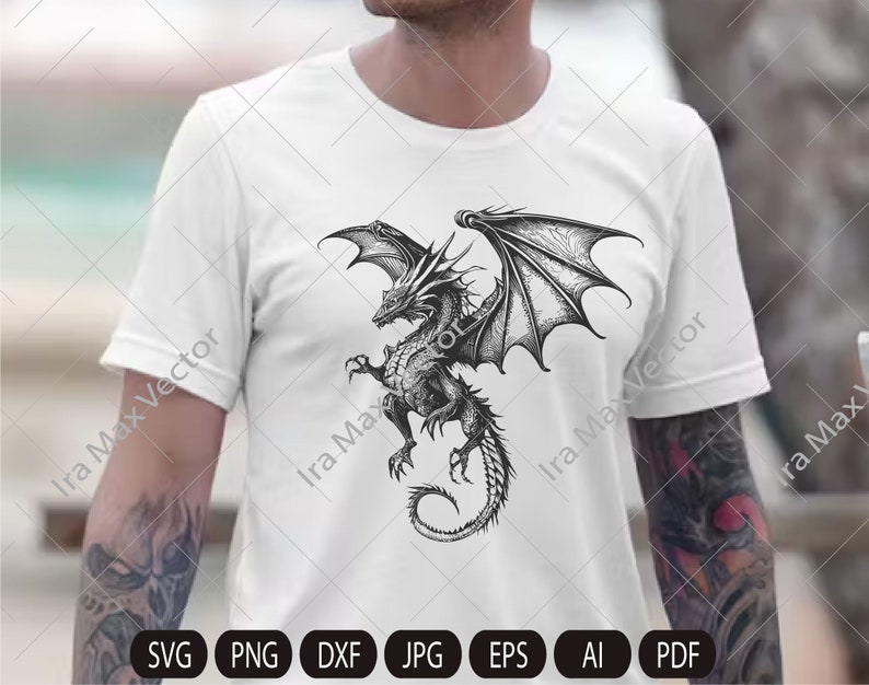 Dragon Svg, Dragon Detailed, Dragon Flying, Dragon Vector, Chinese ...