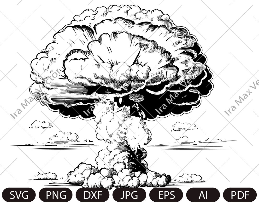 Nuclear Explosion SVG, Mushroom Cloud Svg, Nuclear Explosion Svg ...