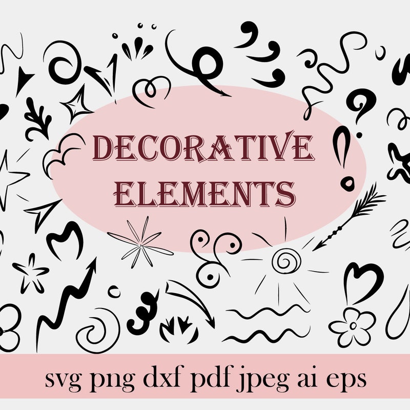 Hand Drawn Swirl Elements - Etsy UK