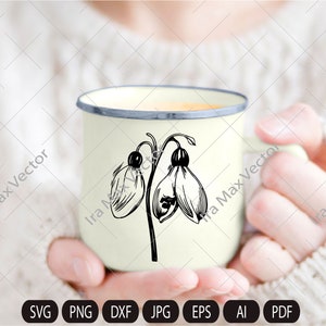 Snowdrop Svg, Snowdrop Flower, Flower Outline Svg, Floral Coloring Page ...