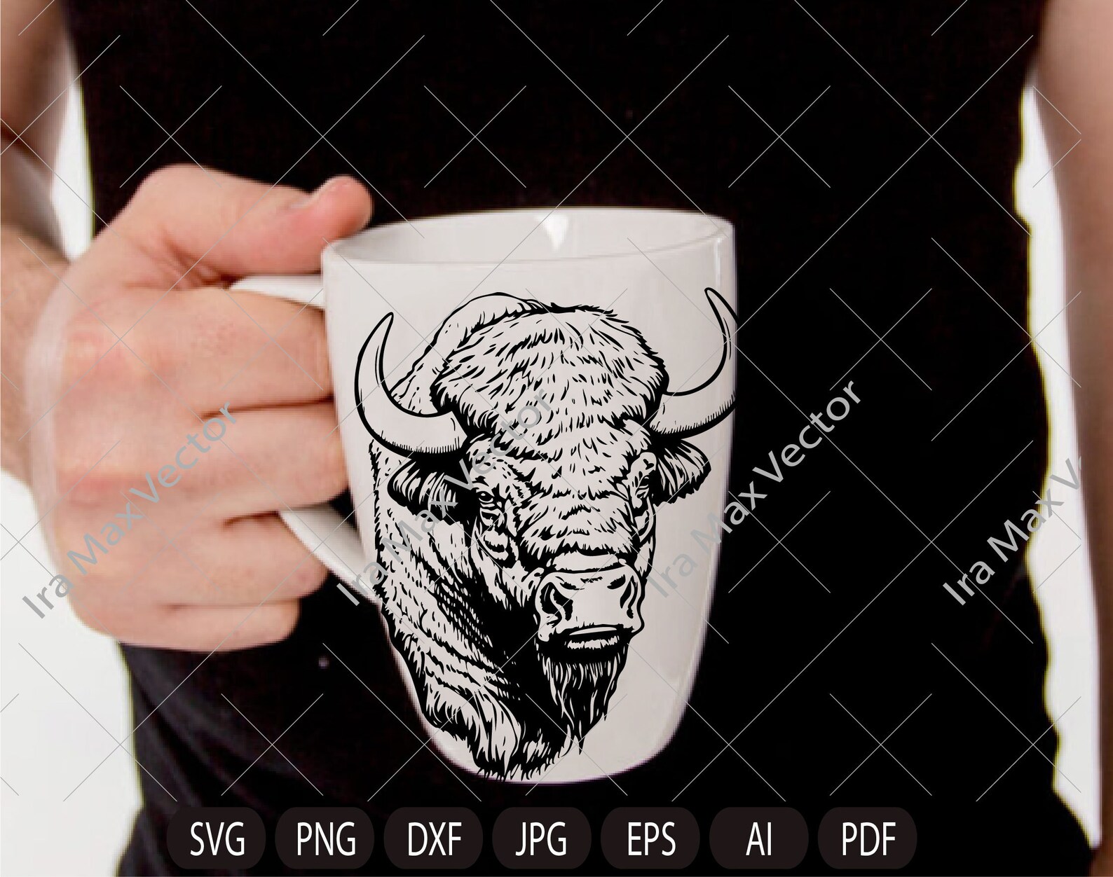 Buffalo Head , Bison Svg, Buffalo Svg ,buffalo Face Svg, Buffalo Cut ...