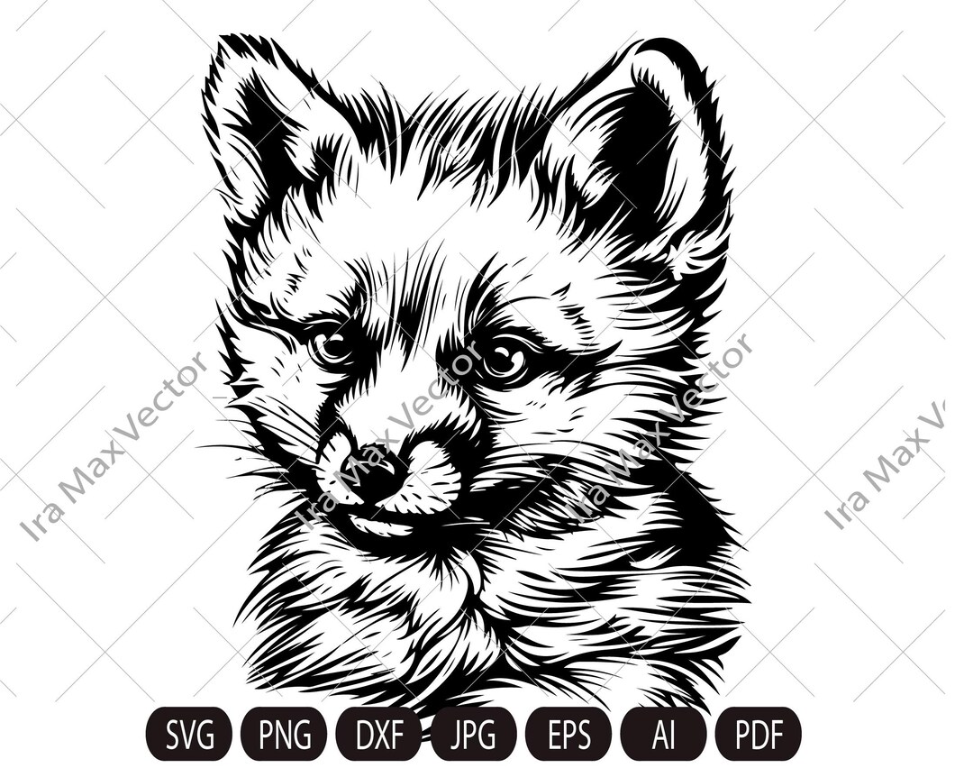 FOX Baby Face Svg / Little Fox Head Svg / Fox Cub Svg / Fox Mascot Svg ...