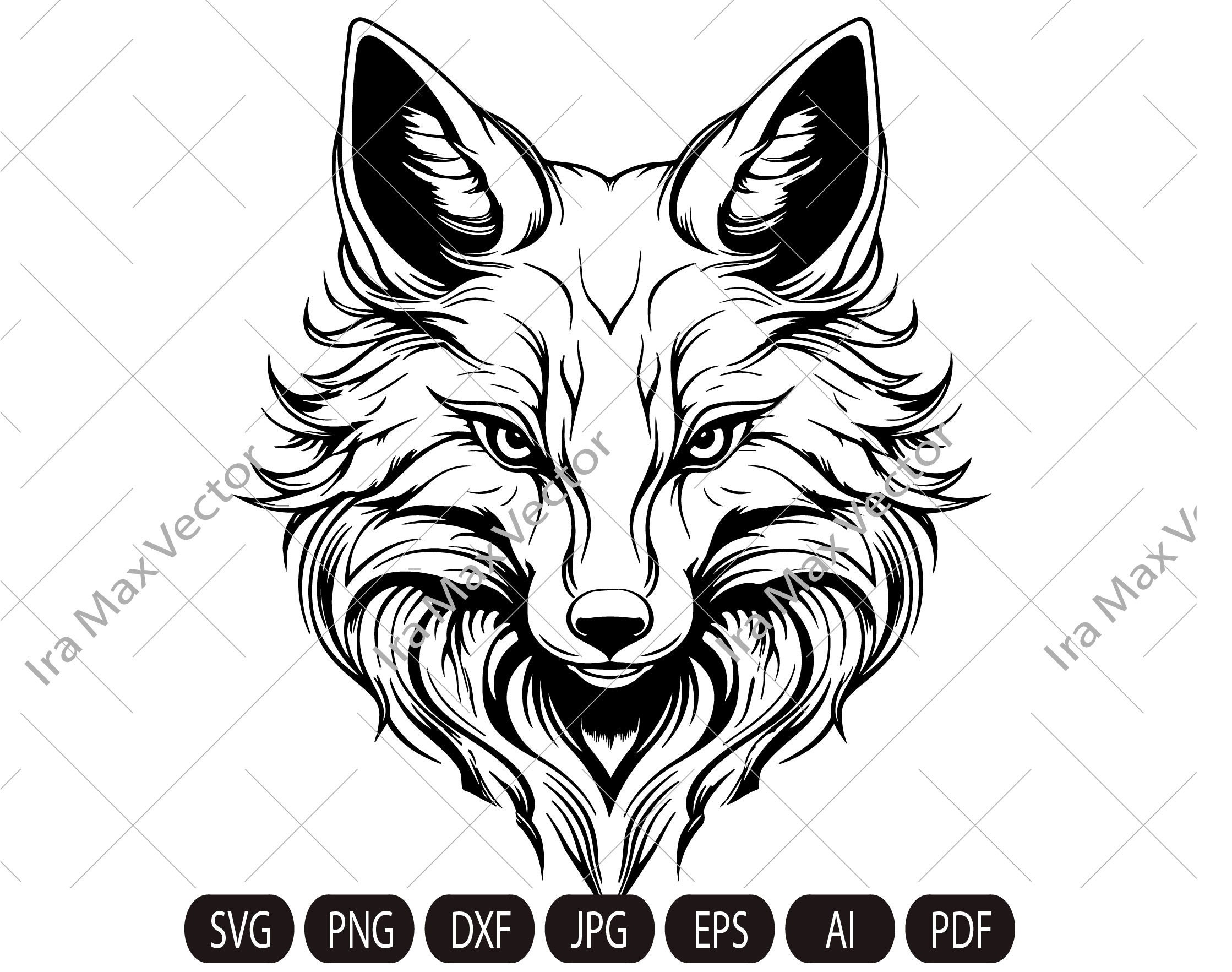 FOX Face Svg / Fox Head Svg / Fox Svg /fox Mascot Svg / Fox Printable ...