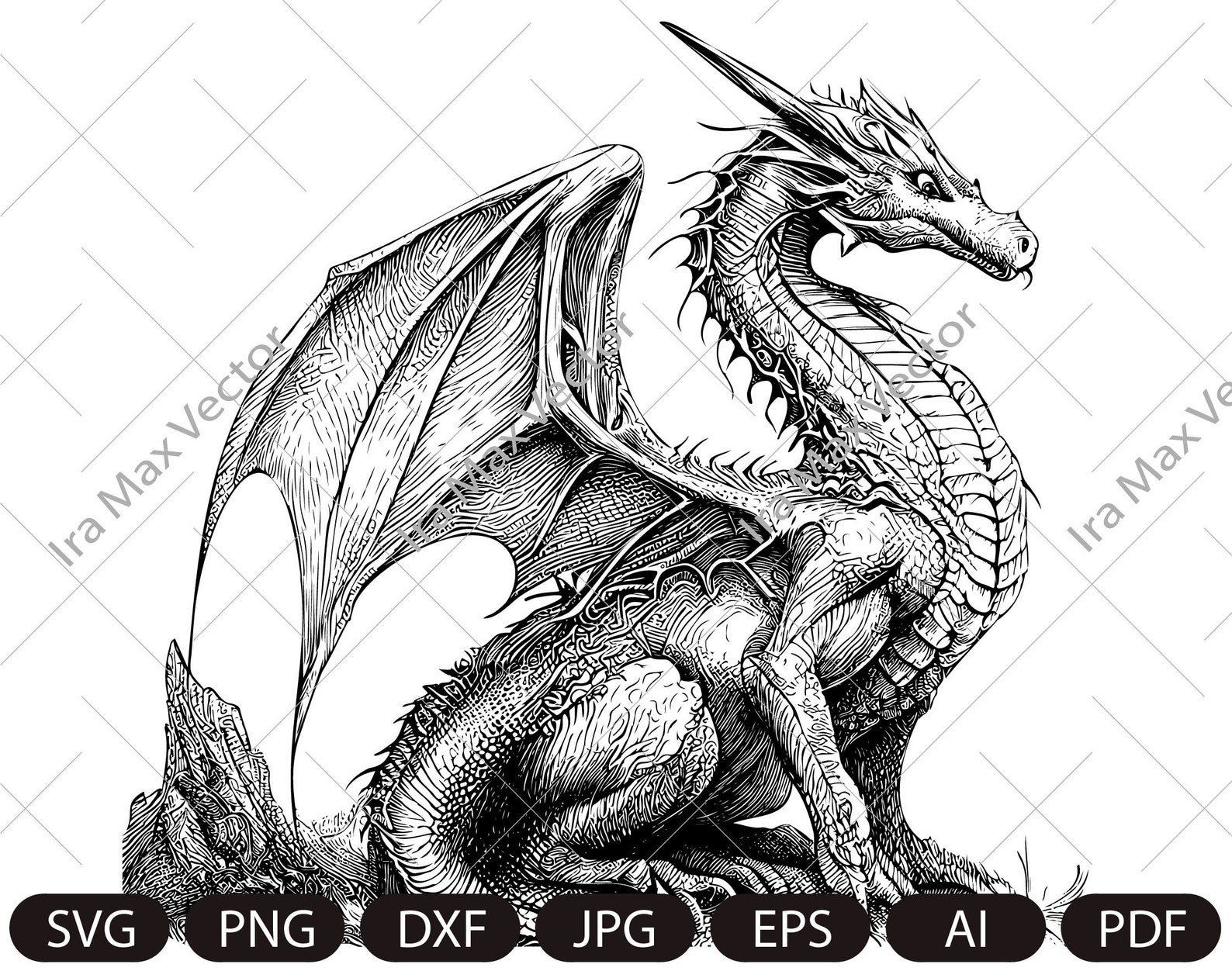 Dragon Svg, Dragon Detailed, Dragon Clipart, Dragon Vector, Chinese ...