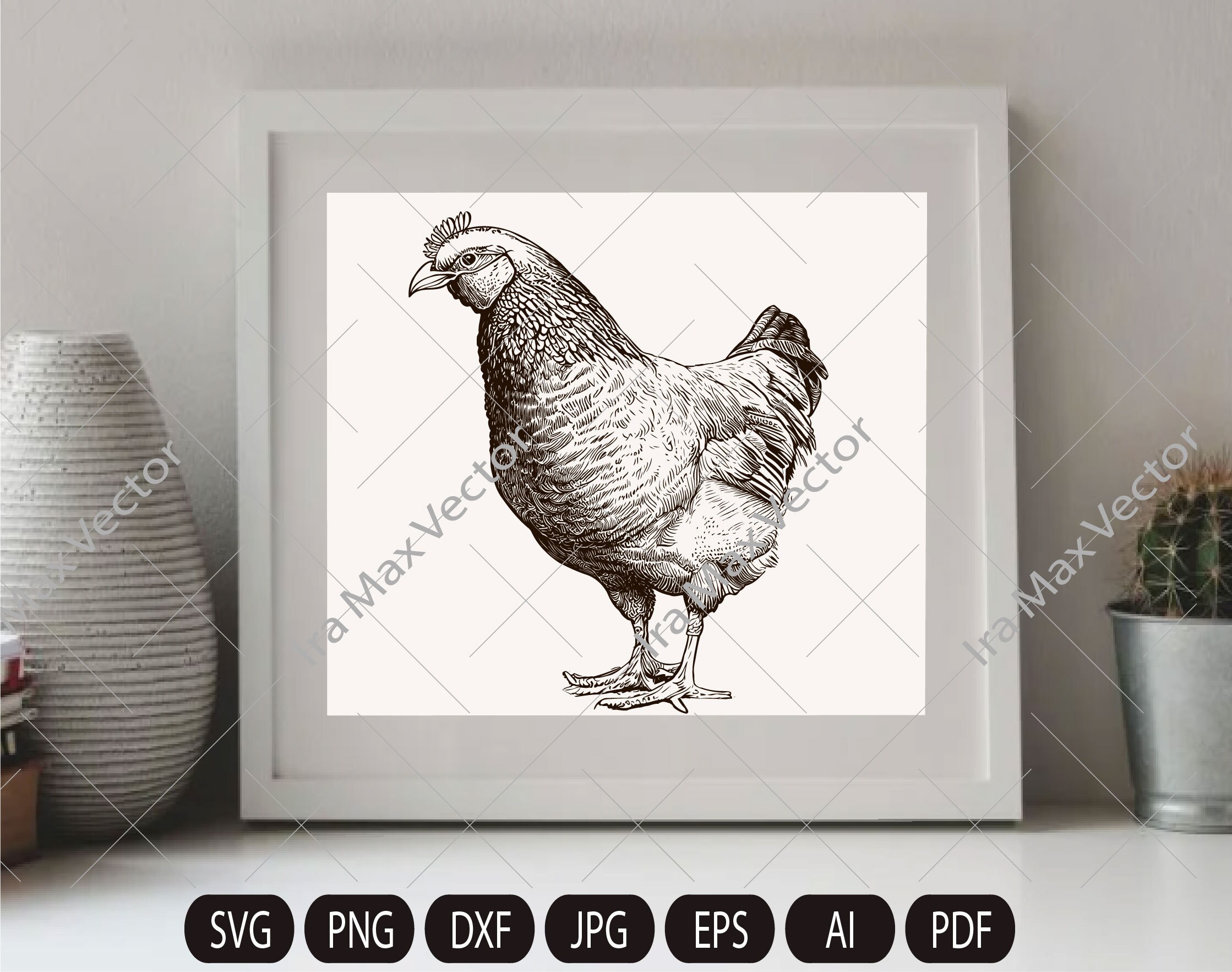 Gallina de granja SVG vector de gallina pollo de pájaro - Etsy México