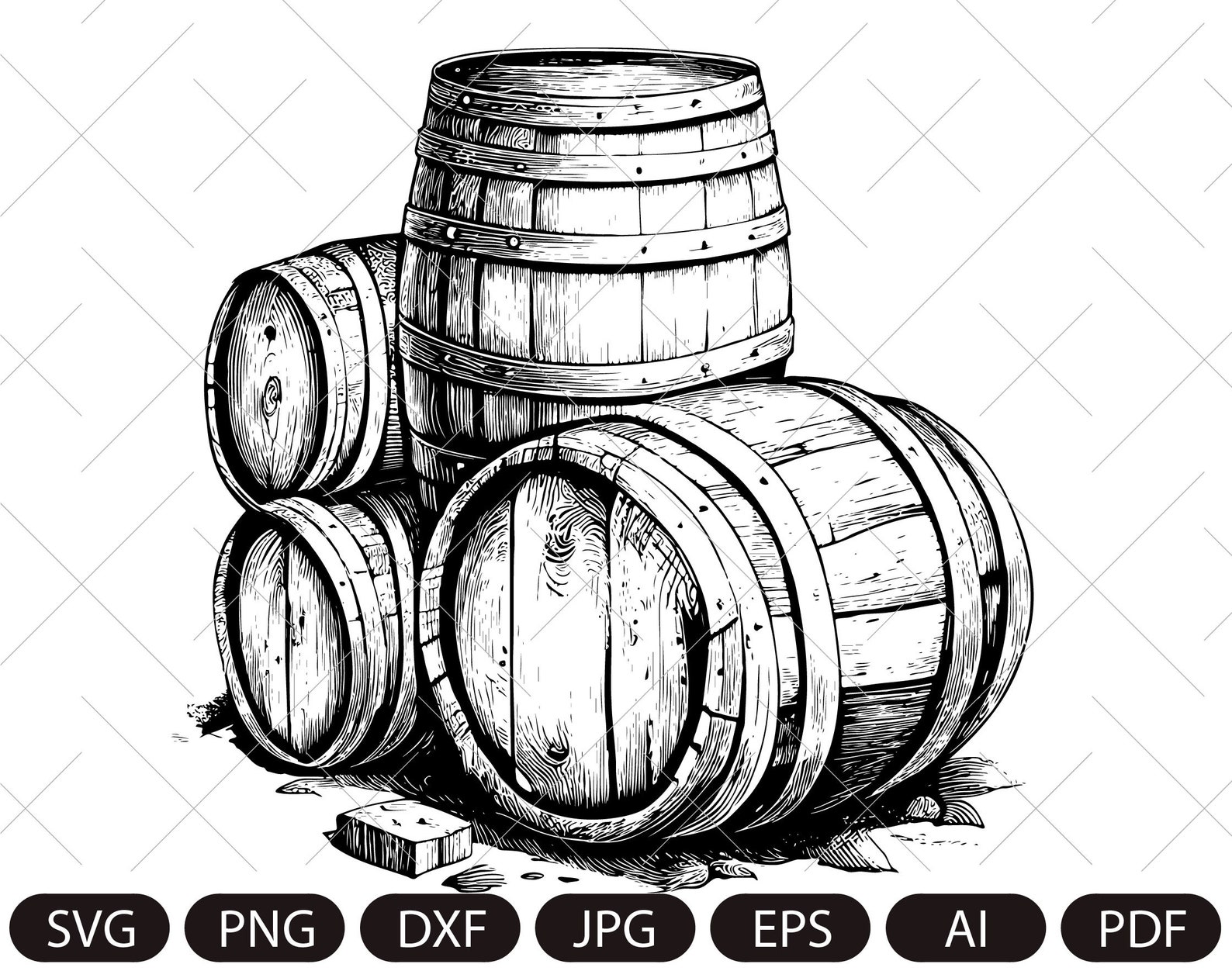 Wooden Barrels Svg/ Winemaking Svg/ Brewery/ Bar Decor/vector - Etsy