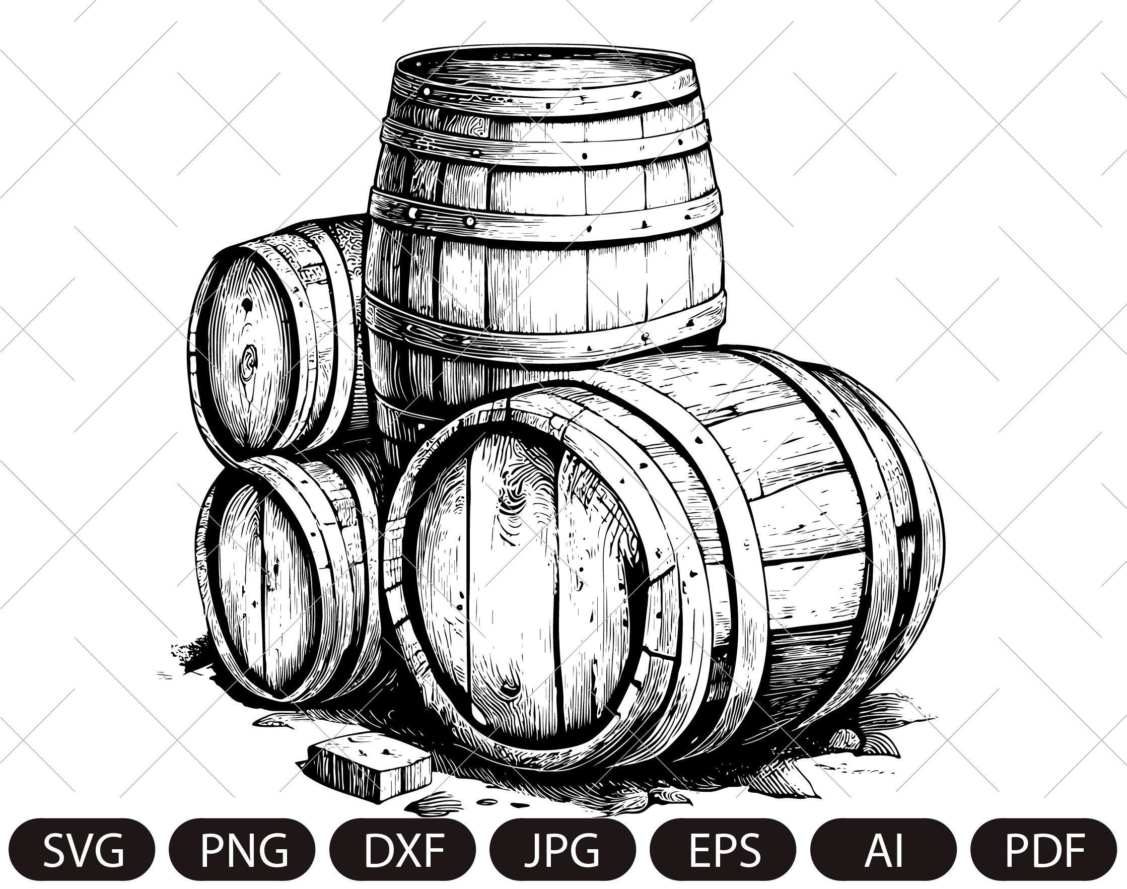 Wine Barrel Drawing