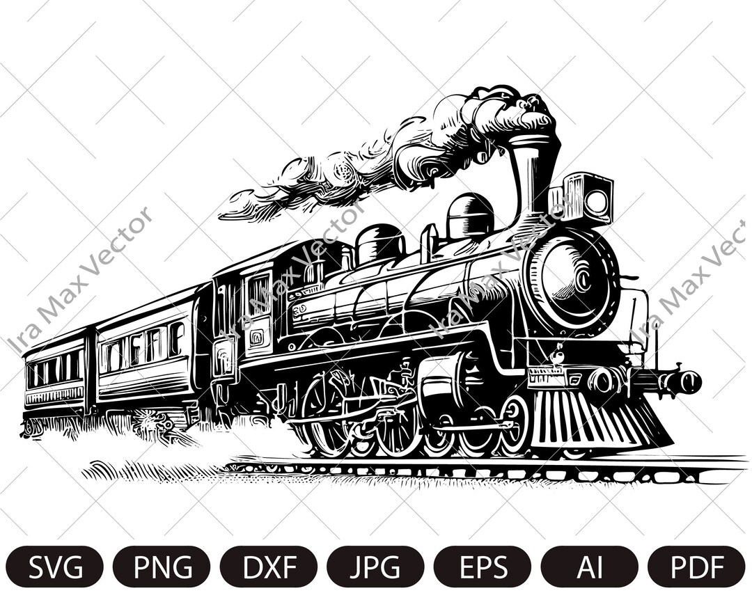 Steam Locomotive Vintage / Steam Locomotive Retro SVG/ Vintage ...