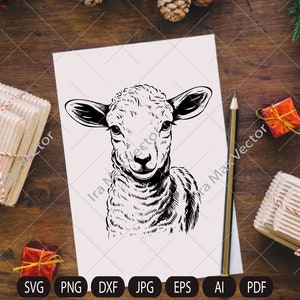 Lamb Svg, Lamb Head Svg, Lamb Face ,sheep Svg, Cute Farm Animal ...