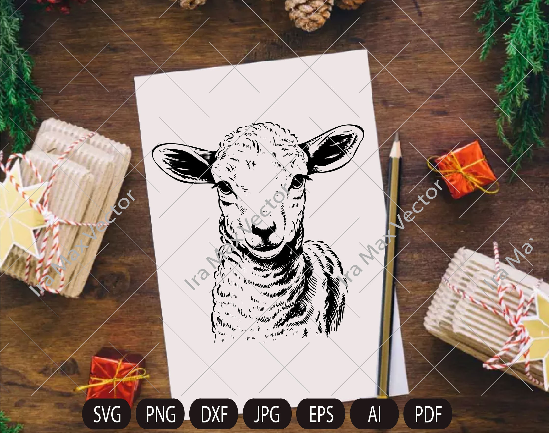 Lamb Svg, Lamb Head Svg, Lamb Face ,sheep Svg, Cute Farm Animal ...