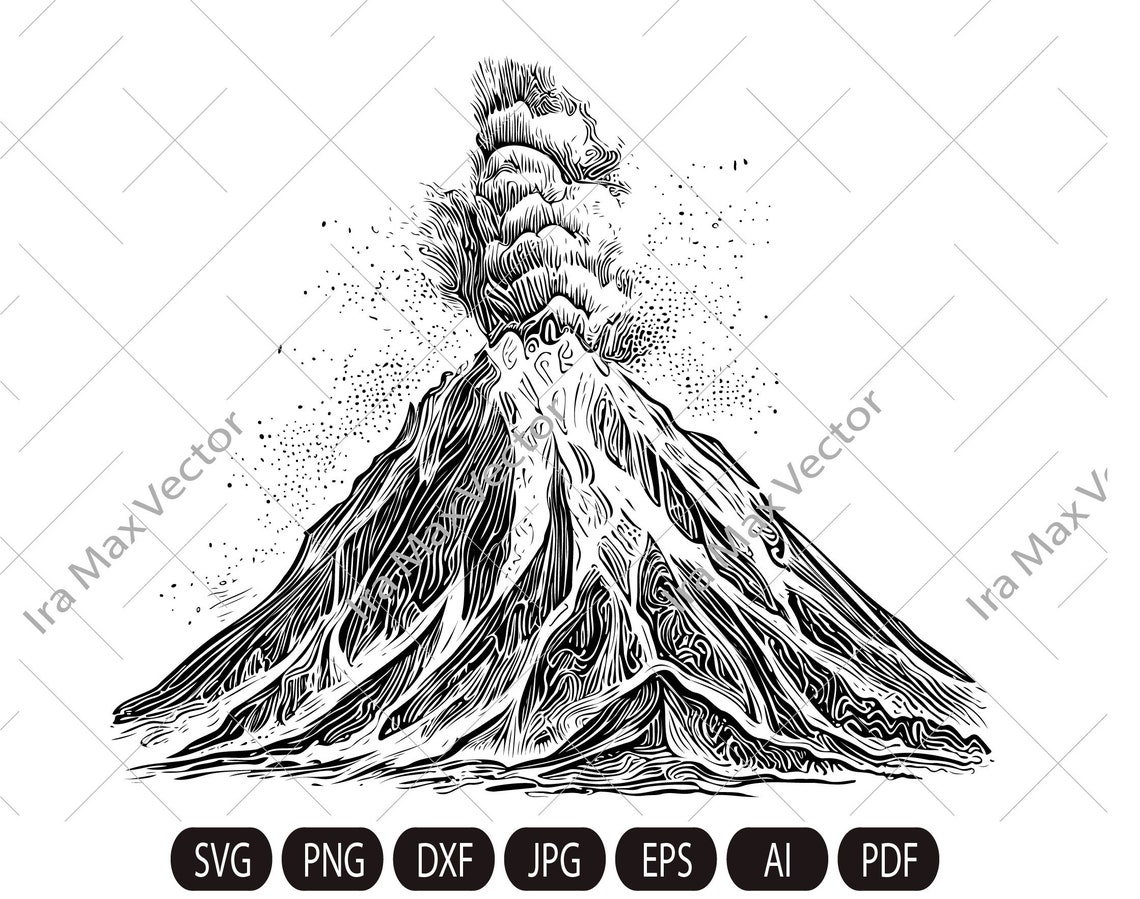 Volcano SVG Erupting Volcano SVG Lava SVG Volcano Clipart - Etsy