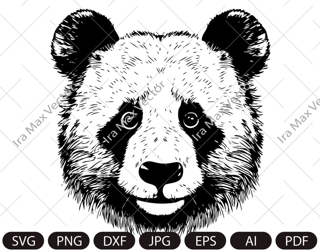 Panda Svg, Panda Clipart, Panda Png, Panda Head, Panda Face Svg, Panda ...