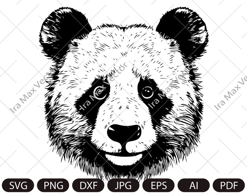 Panda Svg Panda Clipart Panda Png Panda Head Panda Face - Etsy