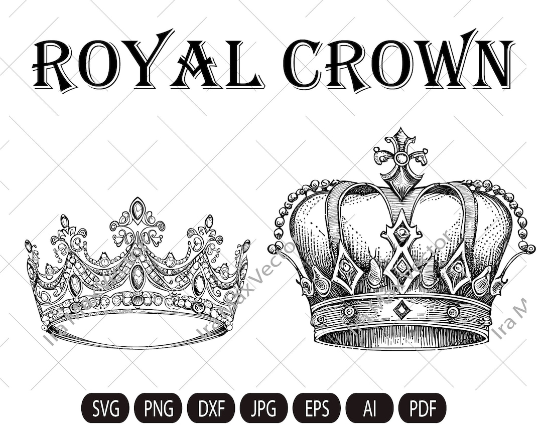 Royal Crown/crown Diadem Vector/queen Crown/king's Crown Vintage Sketch ...