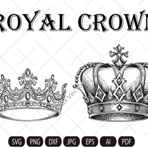Royal Crown/crown Diadem Vector/queen Crown/king's Crown Vintage Sketch ...