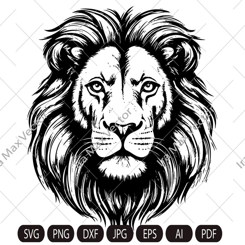 Lion Head Svg - Etsy