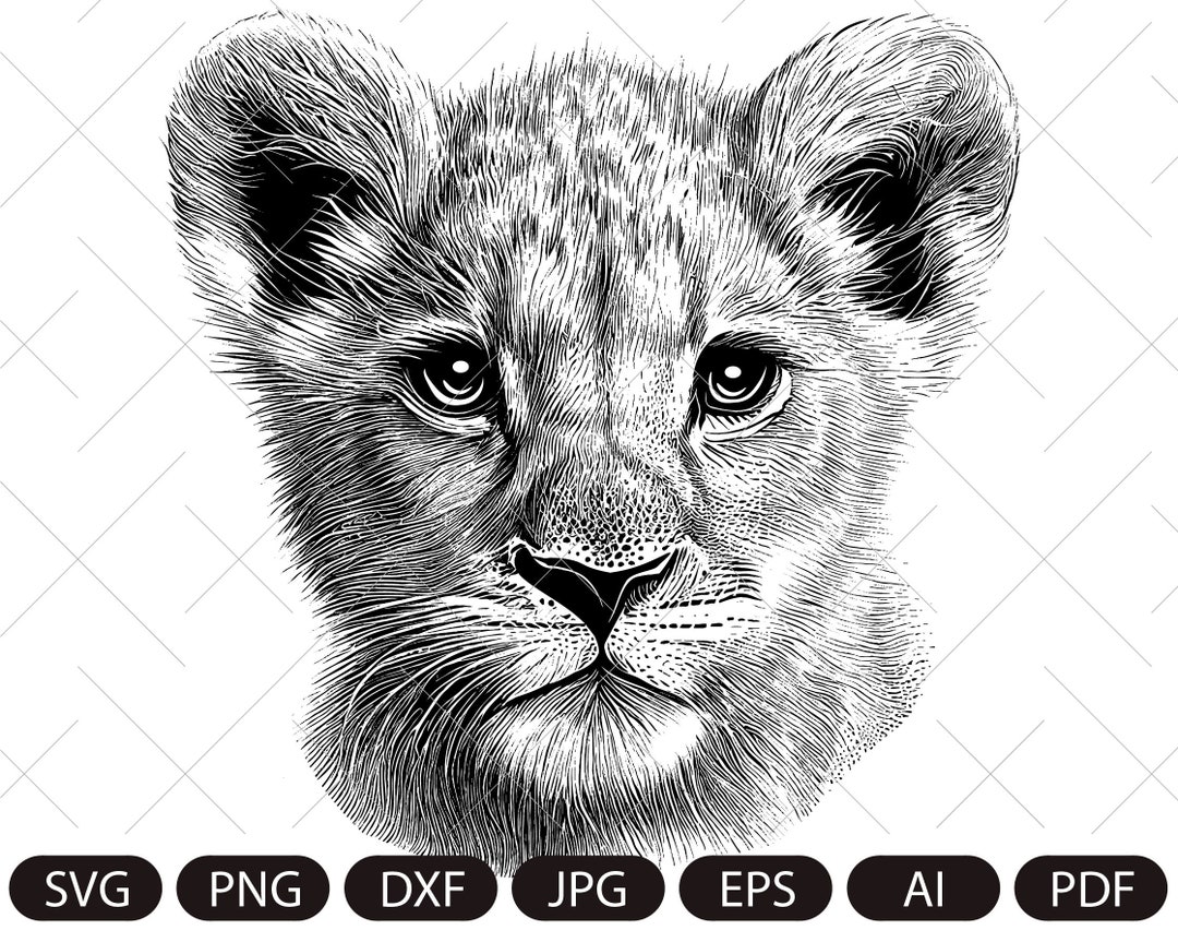 Baby Lion Svg,lion Cub Face Svg, Nursery Decor, Safari African Animals ...