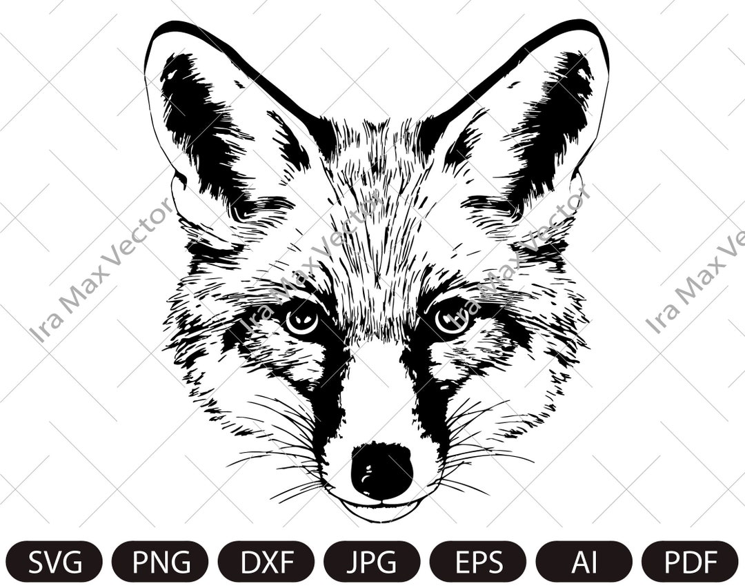 Fox Head Svg / Fox Face Svg / Fox Svg / Fox Mascot Svg / Printable Fox ...