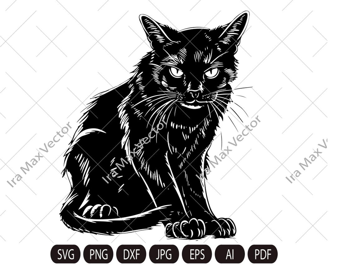Angry Cat Svg, Dangerous Cat, Cute Black Cat Svg, Halloween Cat Svg ...