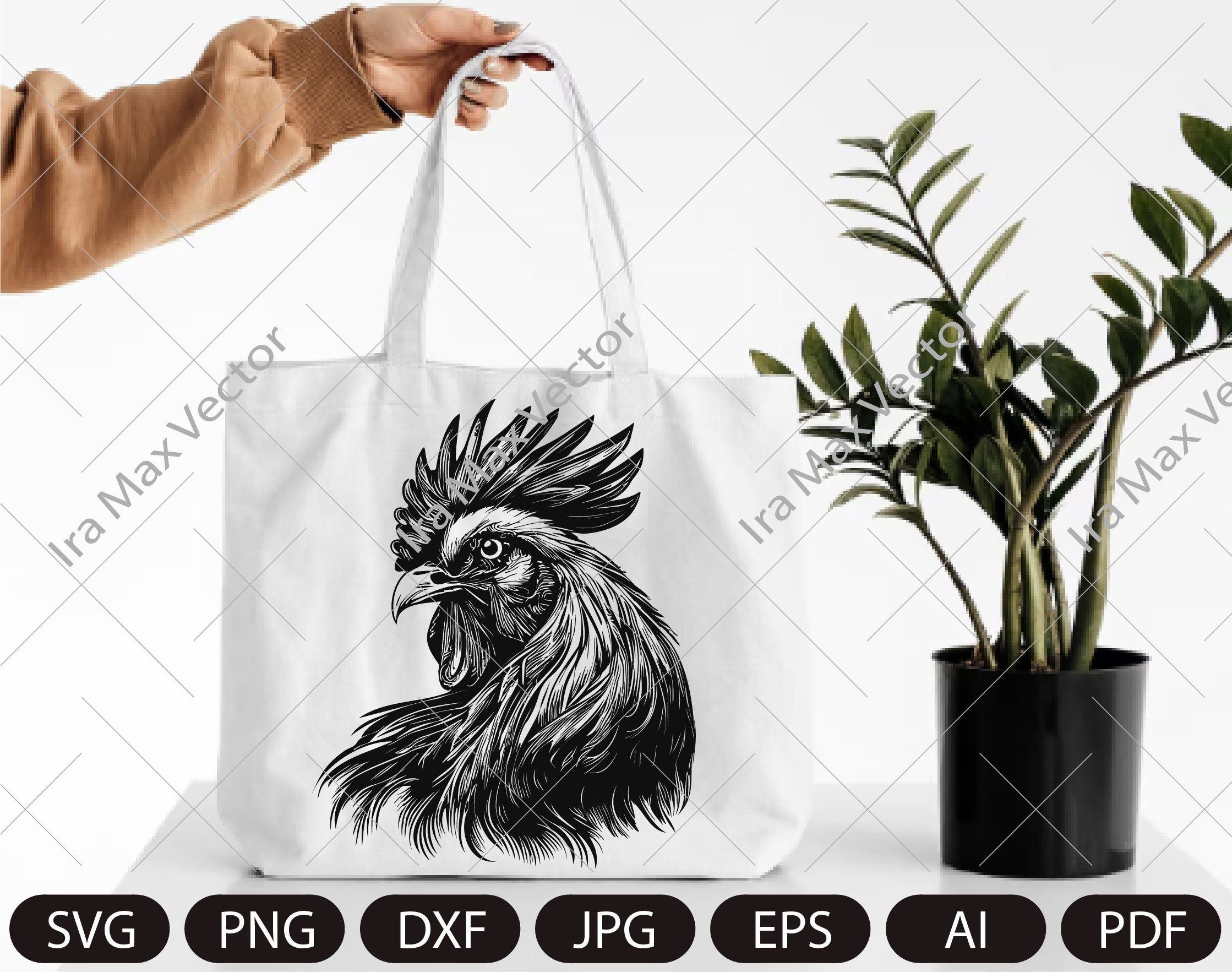 Rooster Svg, Rooster Face Svg, Cock Head Svg, Rooster Clipart, Rooster ...