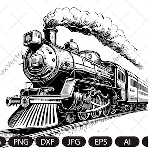 Steam Locomotive Svg, Retro Locomotive Vector, Vintage Transport ,old ...
