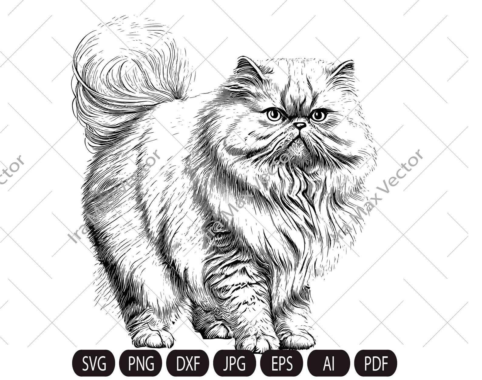 Cat Svg , Cat Persian Svg, Persian Fluffy Cat, Cute Kitten Face Svg ...