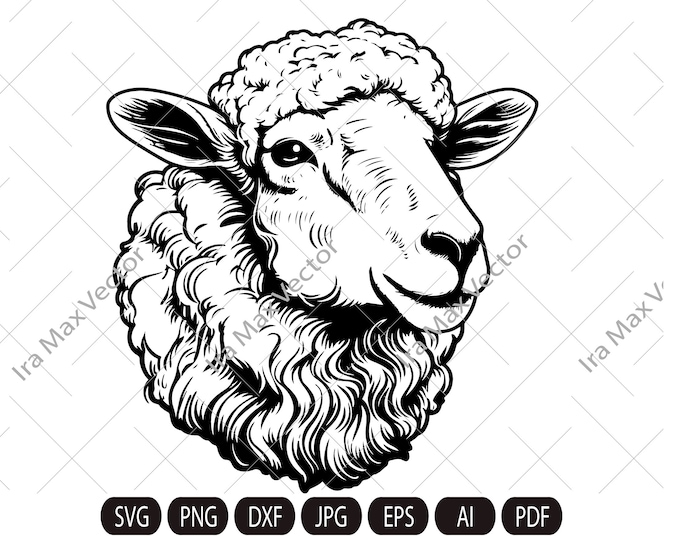Sheep SVG Bundle, Sheep With Crown PNG, Sheep and Flowers Clipart, Hand ...