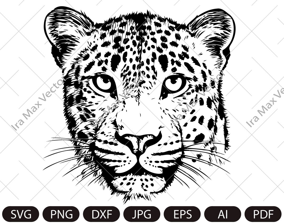 Leopard Svg,leopard Head, Leopard Face, Animal Svg, Instant Download ...