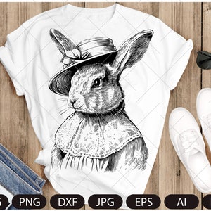 Bunny Clipart Svg, a Pair of Rabbits in Clothes, Dapper Bunny, Lady ...