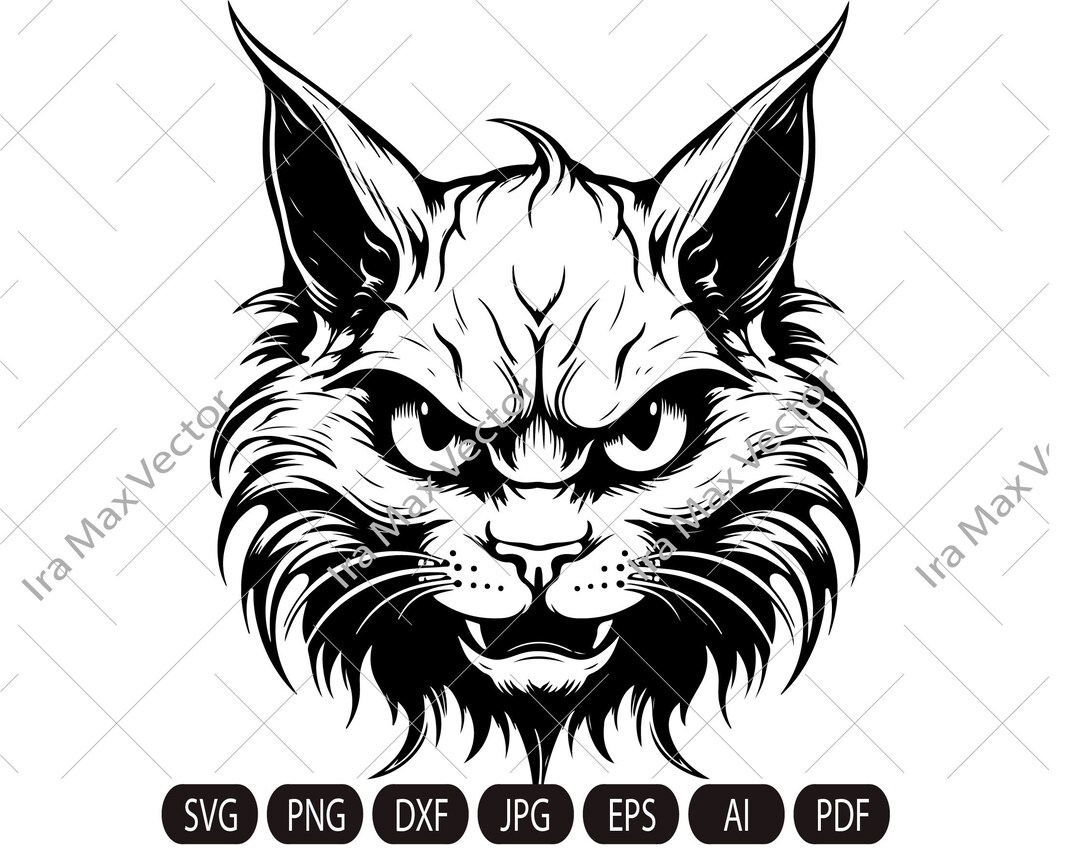 Angry Cat Svg, Dangerous Cat, Cute Black Cat Svg, Halloween Cat Svg ...