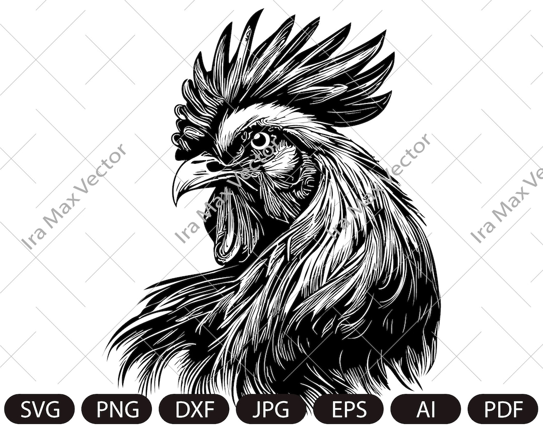 Rooster Svg, Rooster Face Svg, Cock Head Svg, Rooster Clipart, Rooster ...