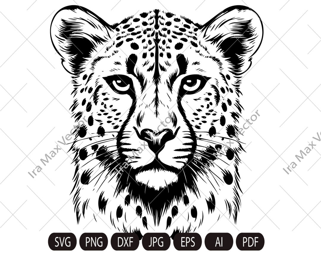 Cheetah Svg, Cheetah Clipart, Cheetah Png, Cheetah Head, Cheetah Cut ...