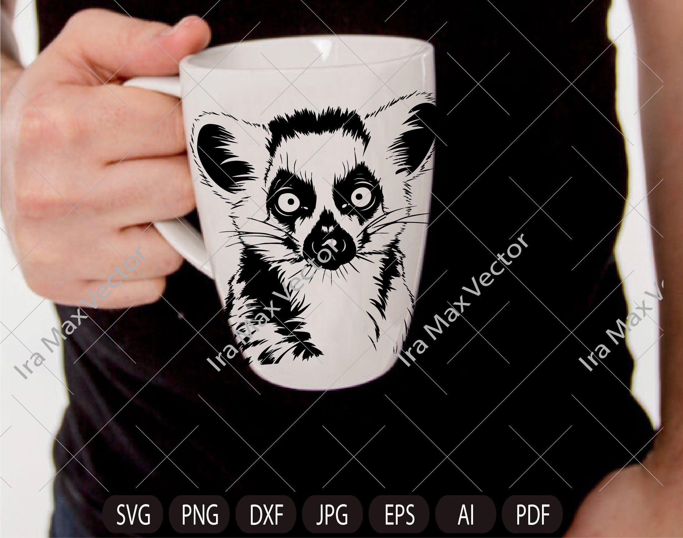 Lemur SVG Lemur Clipart Hand Drawn Lemur Vector - Etsy