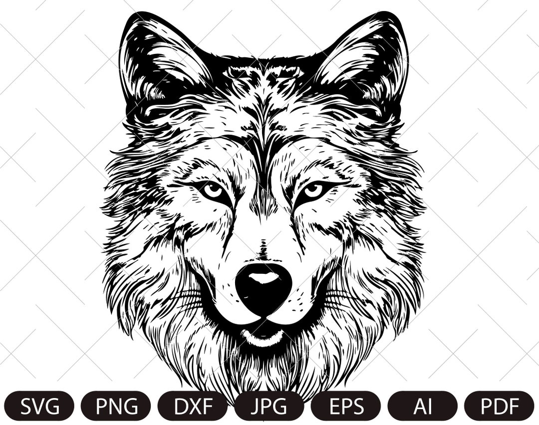Wolf Face SVG File , Wolf Head Svg , Wolf Svg, Wolf Clipart, Mountain ...