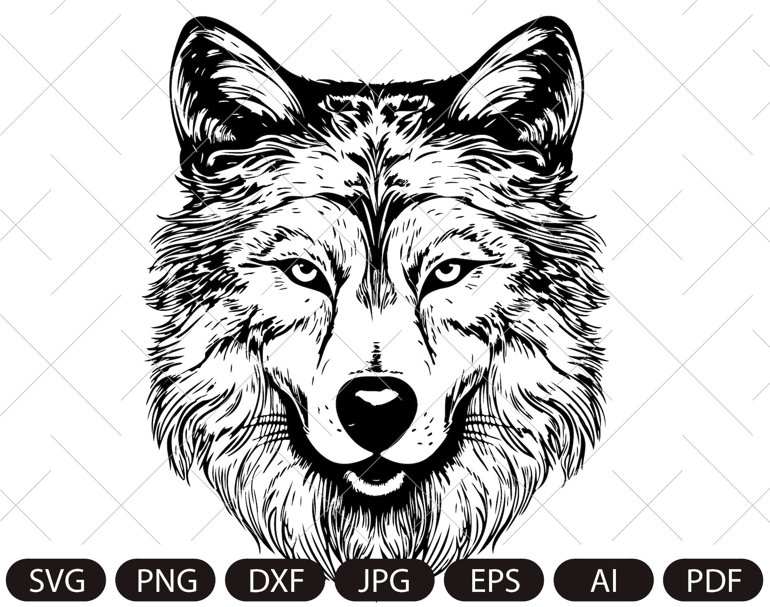Wolf Face SVG File Wolf Head Svg Wolf Svg Wolf Clipart - Etsy