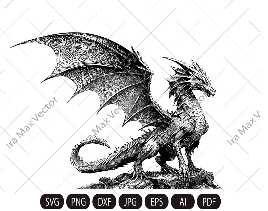 Dragon Svg, Dragon Detailed, Dragon Clipart, Dragon Vector, Chinese ...