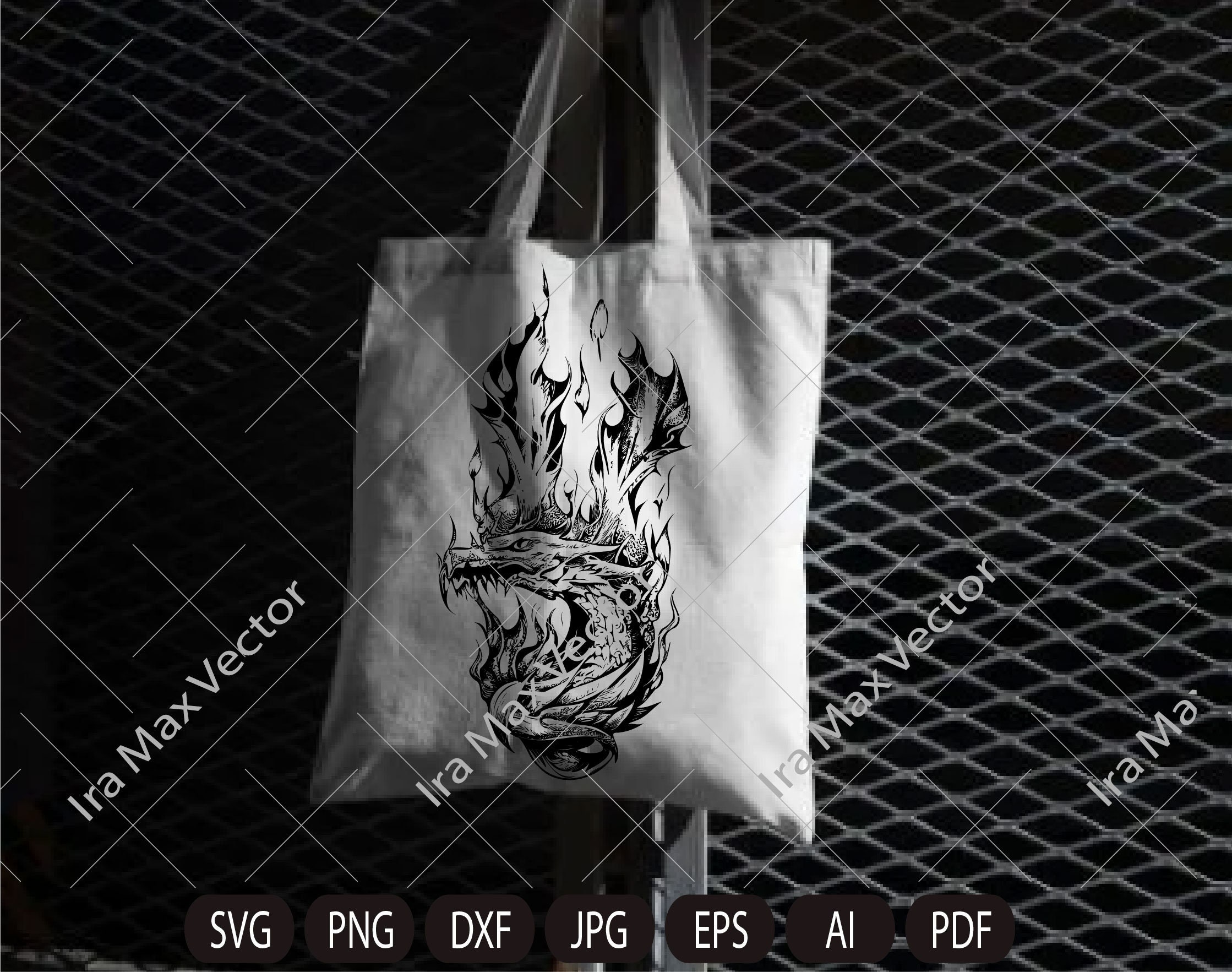 Dragon Svg Dragon on Fire dragon Detaileddragon Vector - Etsy