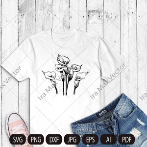 Calla Lily SVG, Calla Lily Bouquet, Spring Flowers Vector Drawings ...