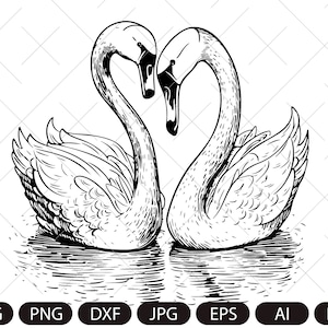 Two Swans SVG, Swans Svg, Swan Svg Bundle, Swans Svg, Swan Monogram ...